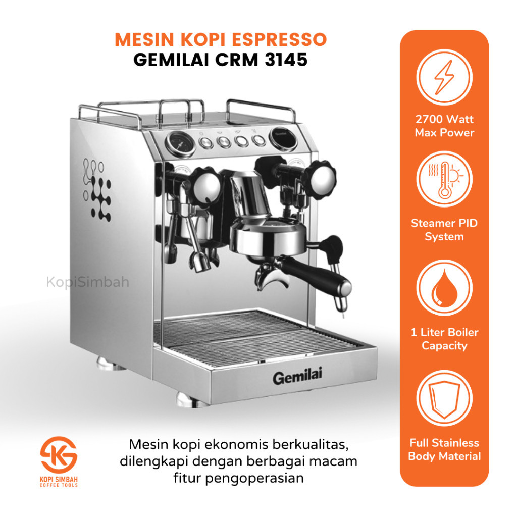 Jual Mesin Kopi Espresso GEMILAI CRM 3145 Alat Seduh Pembuat Espreso Coffee Maker Machine ...