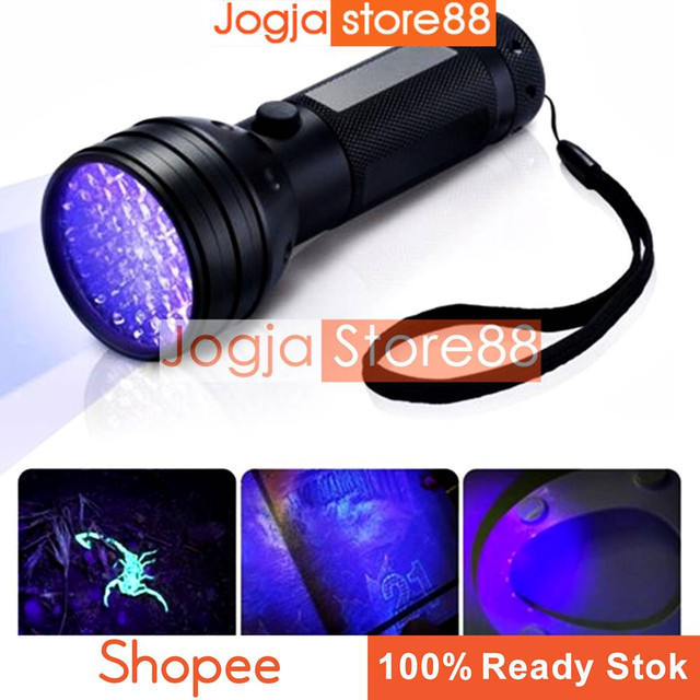 Jual Senter UV Ultraviolet | 51 LED 400nm Wavelength Aluminium Body 3x ...