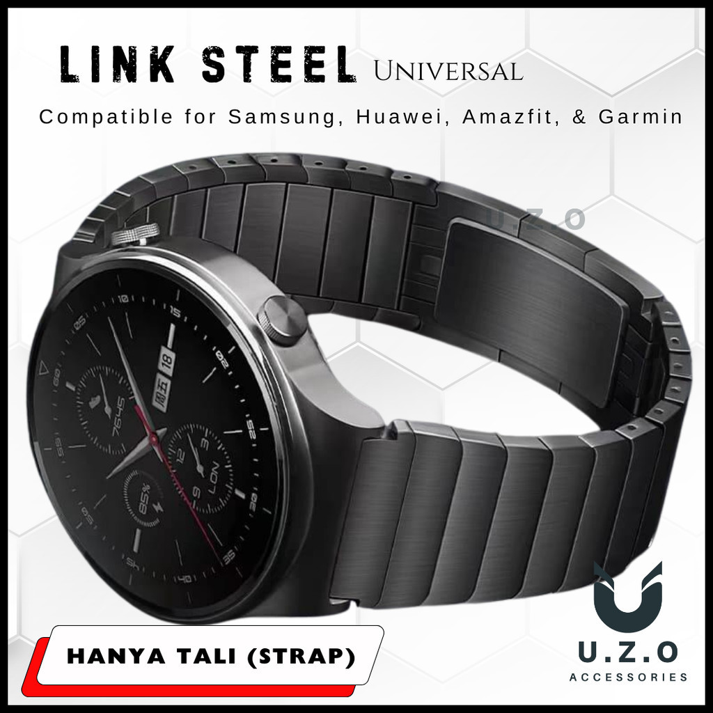 Jual Strap Samsung Huawei Amazfit Garmin Watch Rantai Jam Besi LINK ...