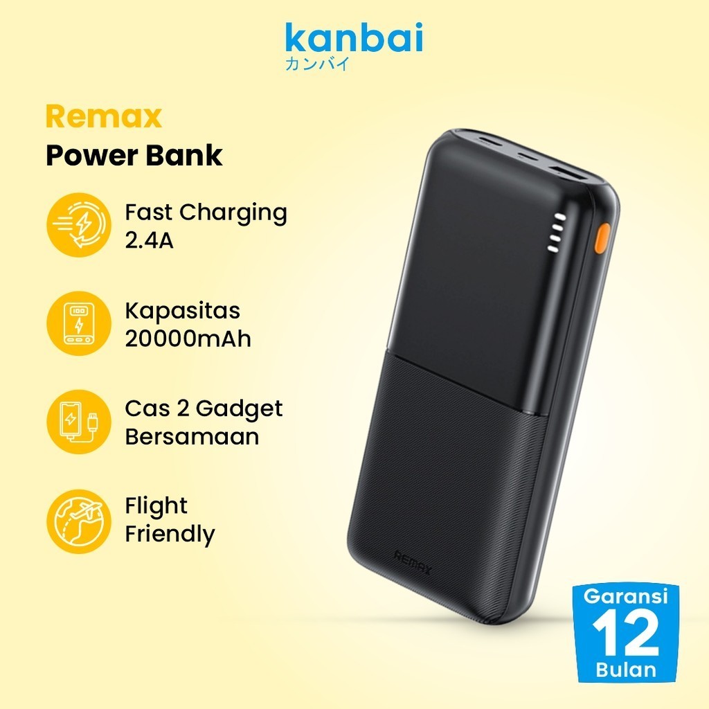 Jual Powerbank 20.000mAh 2.4A Slim 2 Output Remax RPP-26 Lango II ...