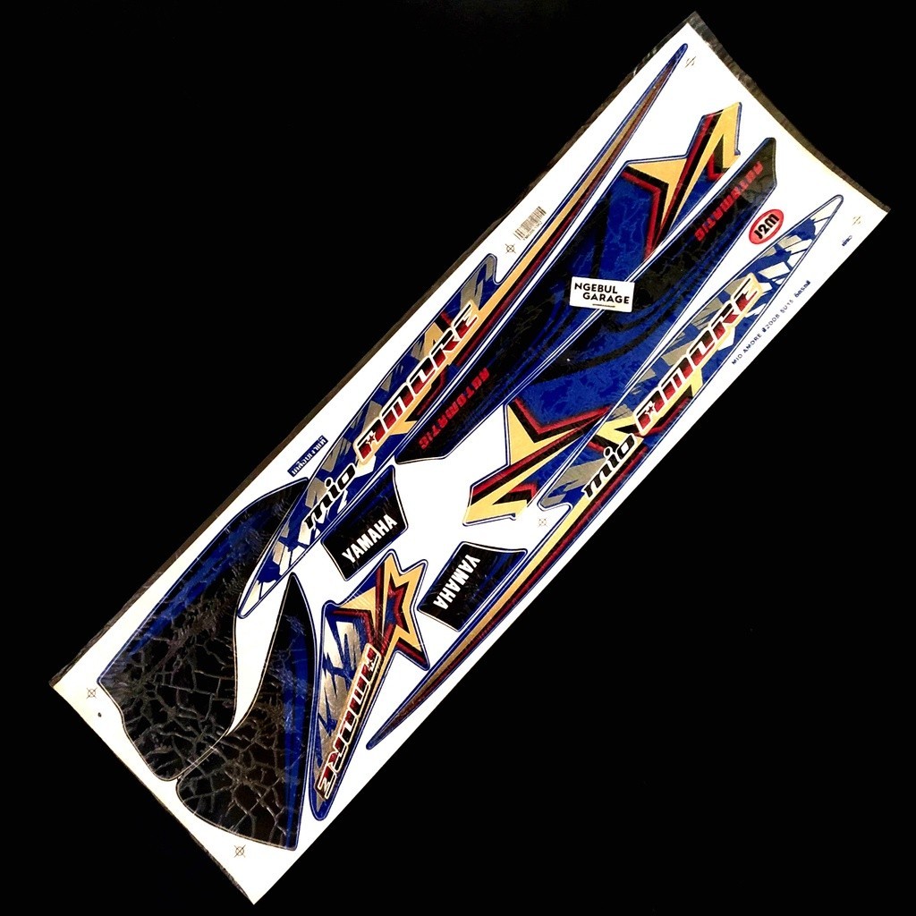 Jual Stiker Mio Sporty Smile AMORE Variasi Striping YAMAHA BIRU HITAM ...