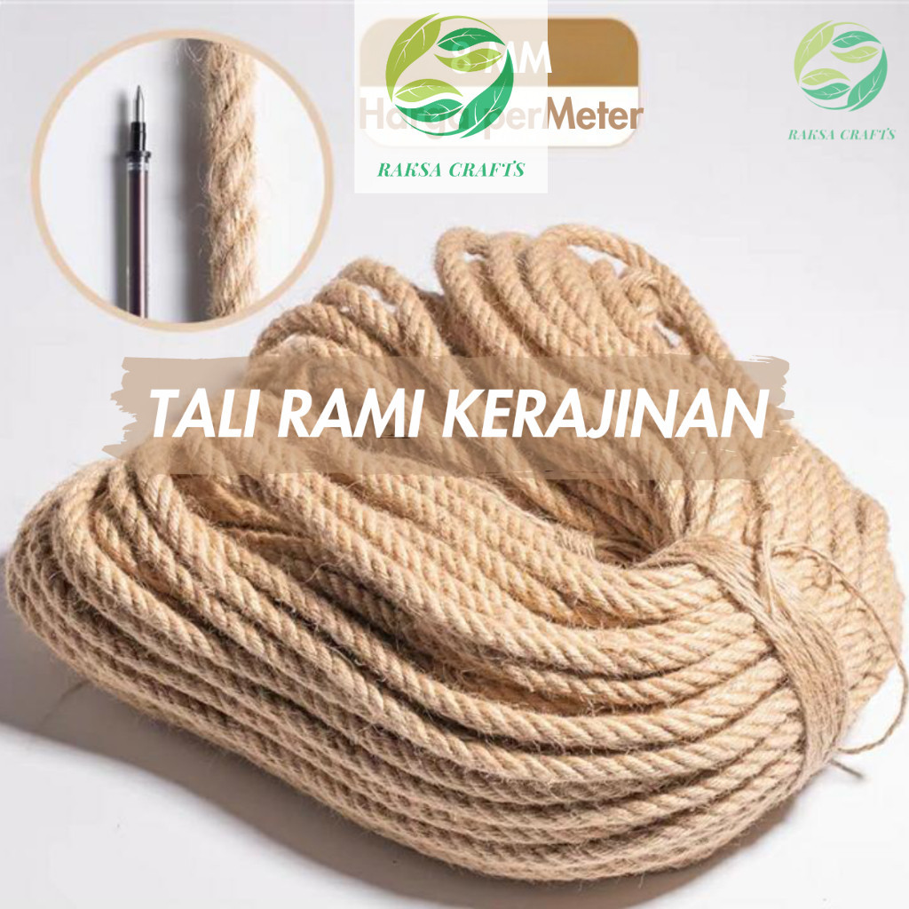Jual Tali rami 3mm 4mm 5mm 6mm PER METER Tali goni / Garukan Kucing ...