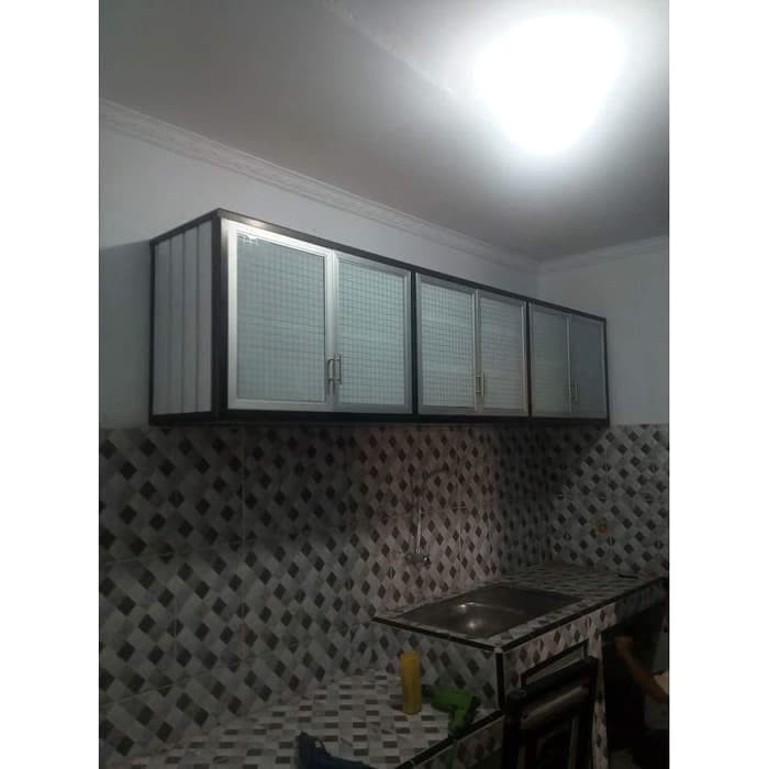 Jual LEMARI GANTUNG DAPUR KITCHEN SET ATAS ALMUNIUM RAK DAPUR UK 240 CM ...