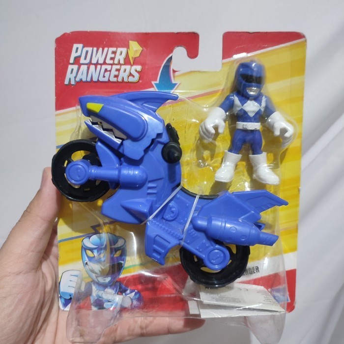 Jual Mainan Playskool Heroes Power Rangers MMPR Blue Ranger & Bike ...