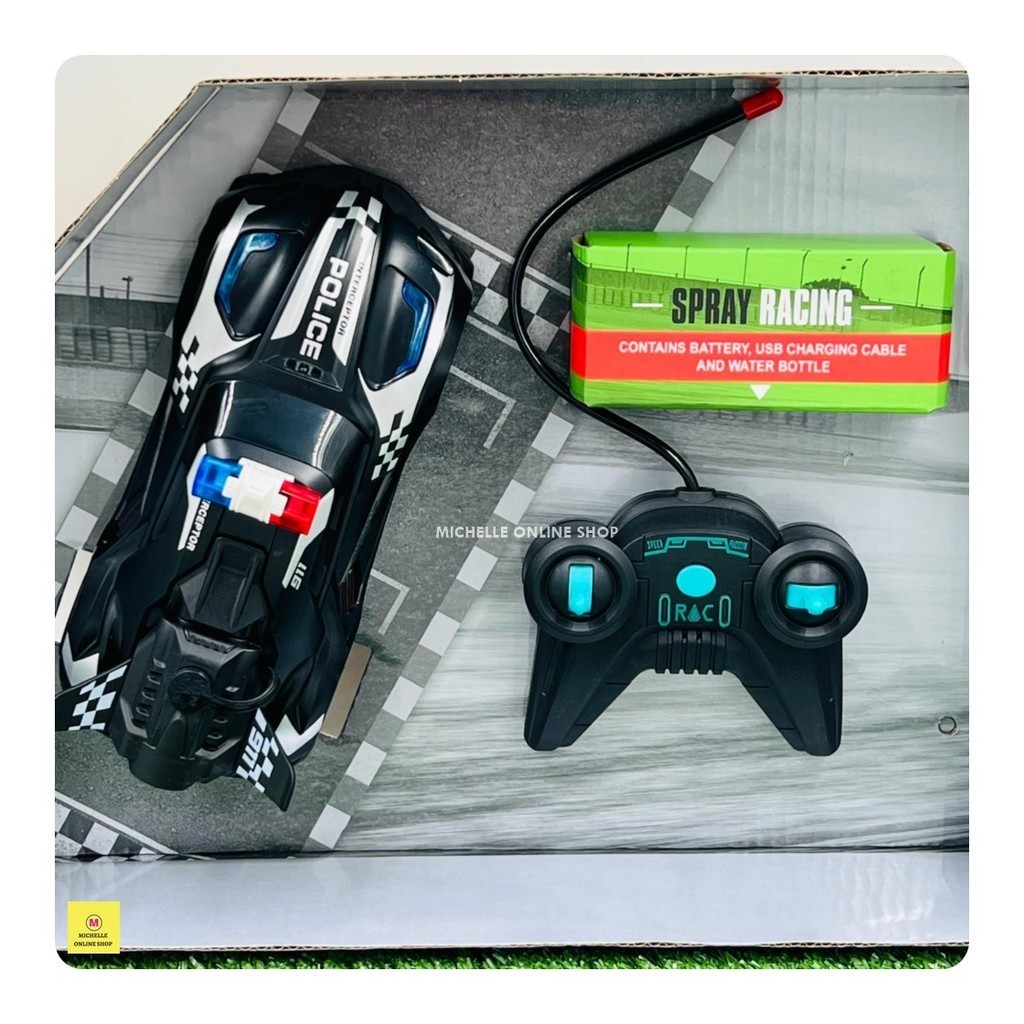 Jual NEW ARRIVAL Mainan Mobil Polisi Spray Car Remote Control Bateria ...