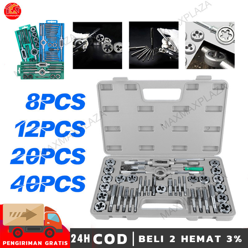Jual Hand Tap Set 40pcs Adjustable Hand tab Handtab Dies Set 40 Pcs ...