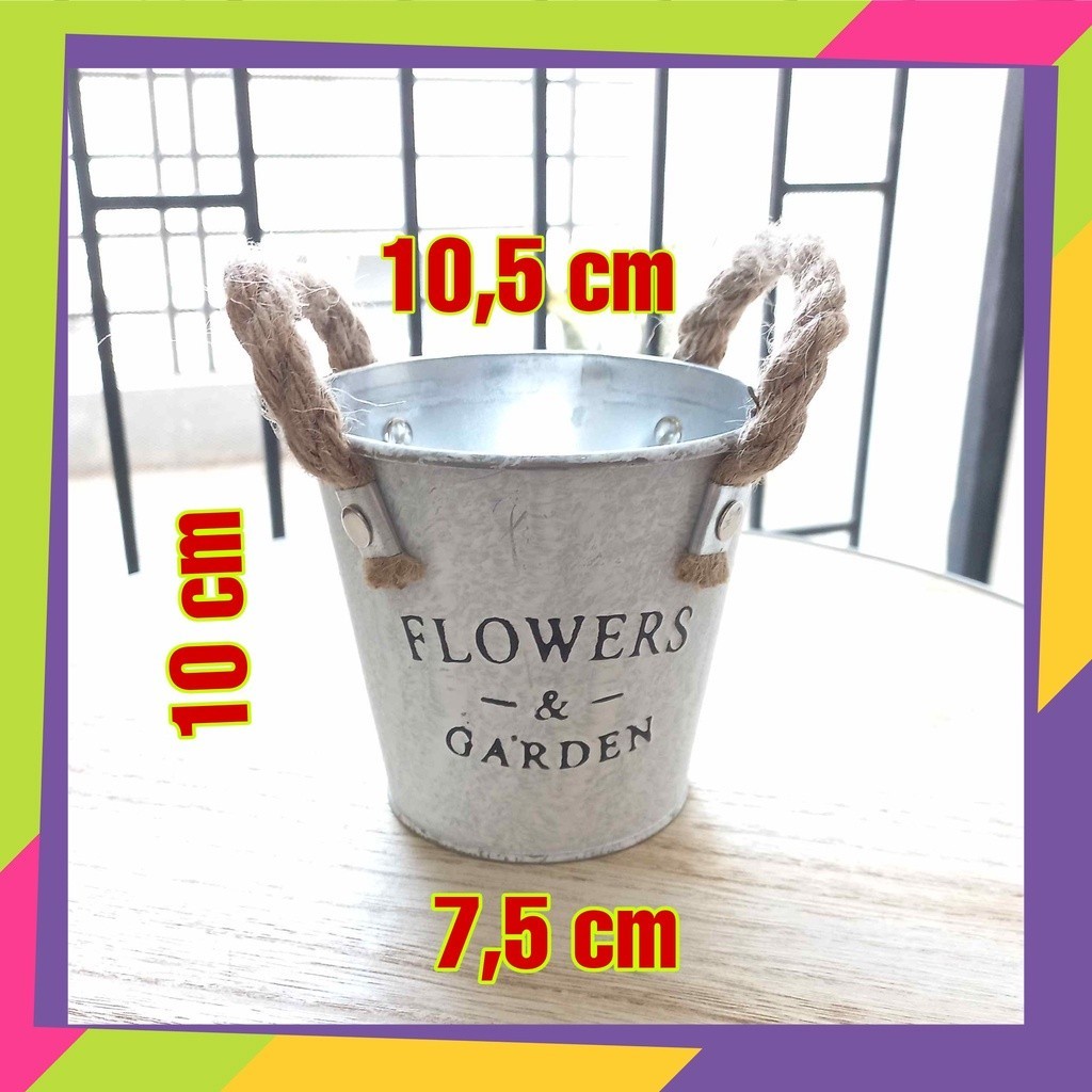 Jual 841PBAD3 / Pot bunga kaleng tali dadung / Pot bunga kaleng tanaman ...