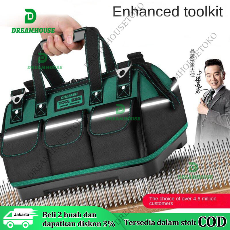 Jual GREENER Toolbag 13inch Kain Oxford Tebal Tas Alat Perkakas Kuat ...