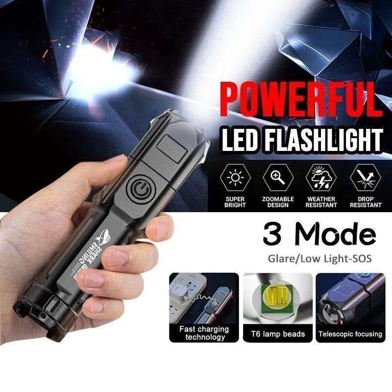 Jual ASS SENTER SWAT LED 36W / FLASH LIGHT PORTABLE RECHARGEABLE ZOOM SUPER TERANG | Shopee ...