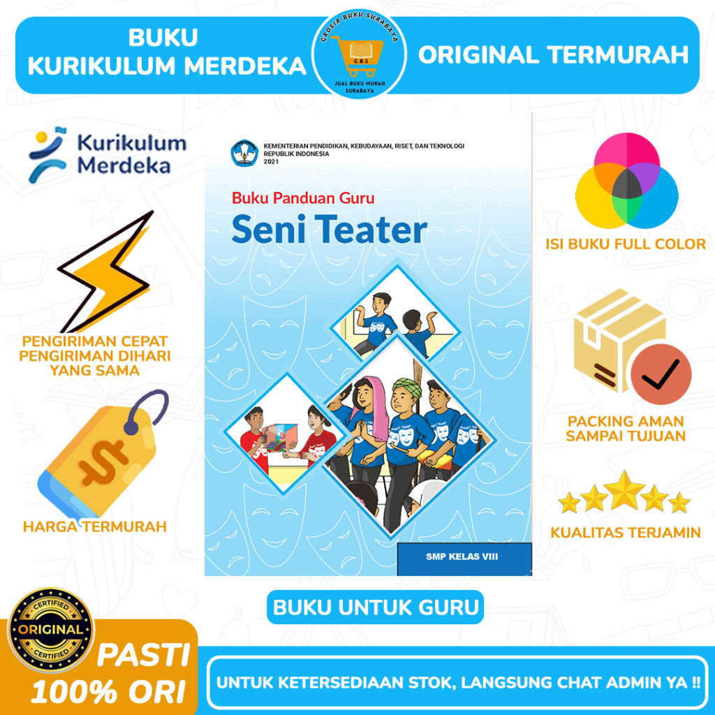 Jual Buku Panduan Guru Seni Teater Kelas 8 SMP - Buku Paket Kumer - Kurikulum Merdeka | Shopee ...