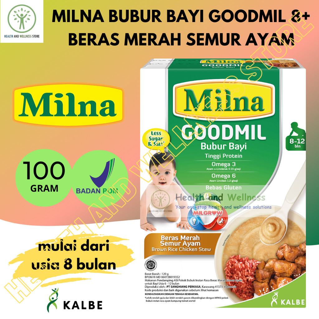 Jual Milna Goodmil Bubur Bayi Beras Merah Semur Ayam 8+ 100 Gram Brown ...