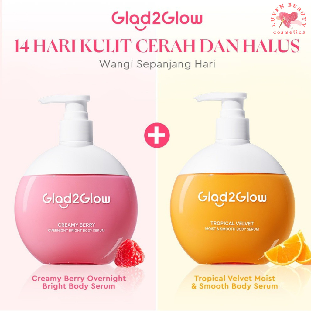 Jual GLAD2GLOW Body Serum 300ml Series | Creamy Berry Overnight Bright ...