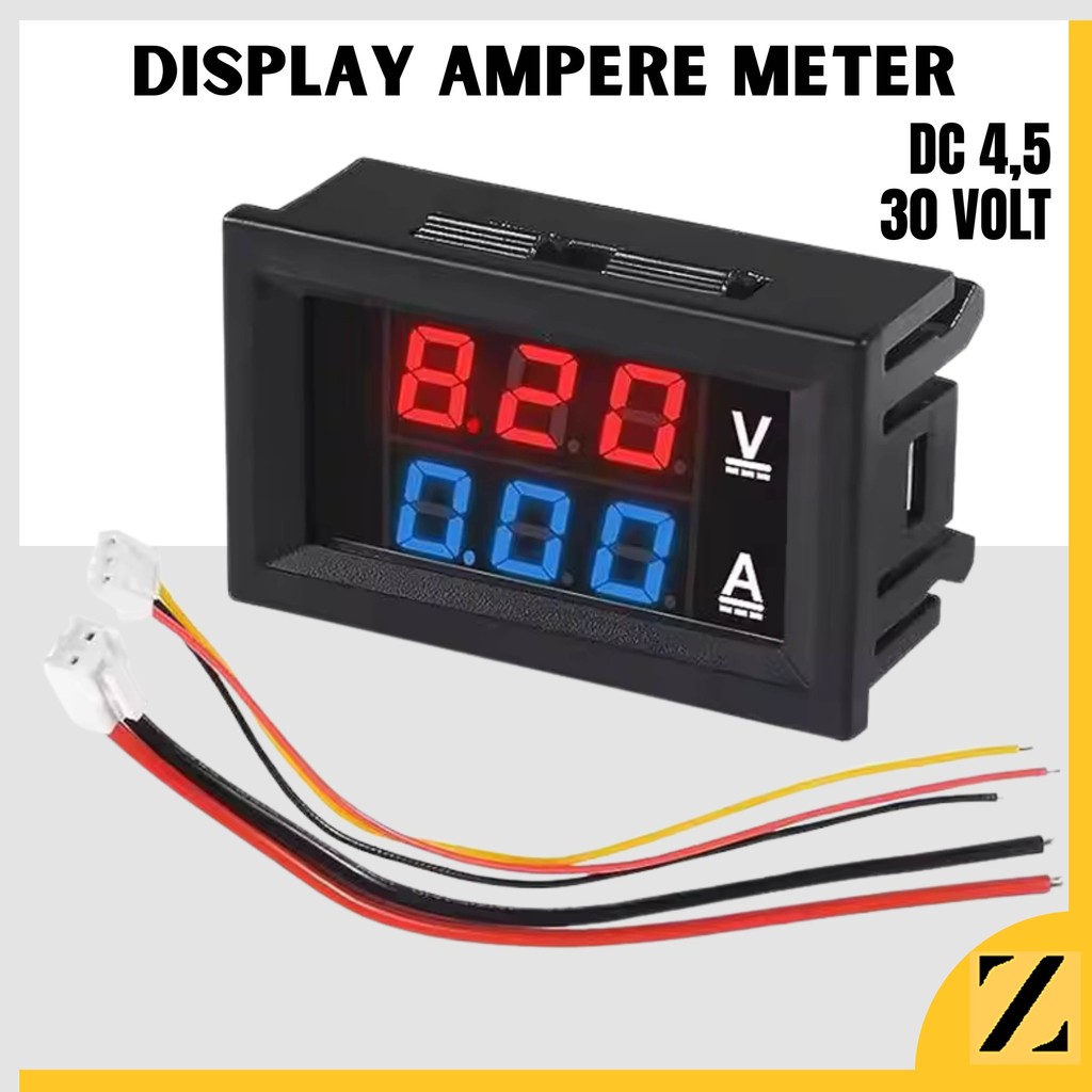 Jual Combo Amperemeter & Voltmeter Digital Dualmeter 0-1000VDC 10A Alat Pengukur Tegangan Arus 0 ...
