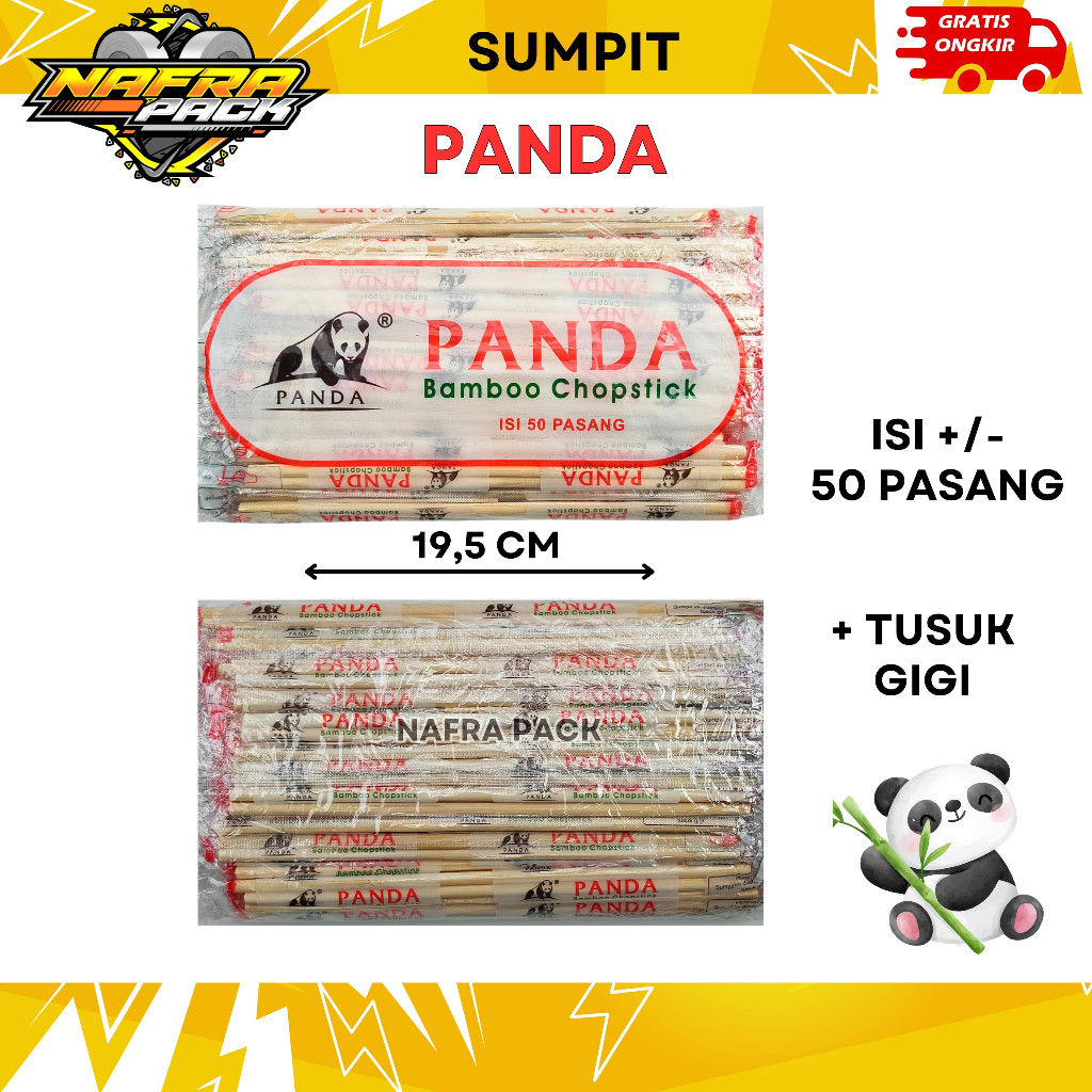 Jual Sumpit Bambu Panda + tusuk gigi kayu kemasan Steril Halal isi 50 ...