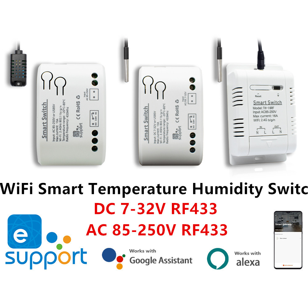 Jual RF433 Intelligent Thermostat Real-time Monitor Wifi eWelink Smart Temperature Switch 10a ...