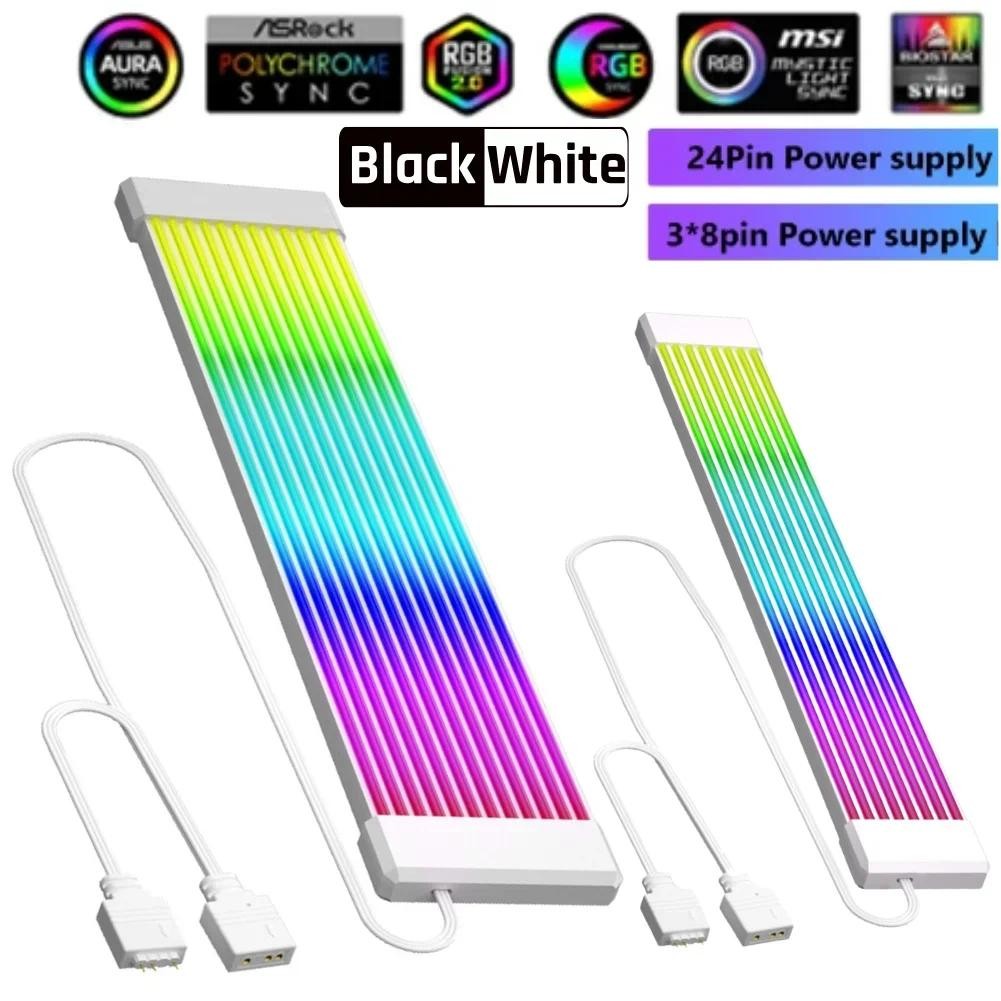 Jual 5V 3Pin RGB LED Light Strip Bar 8/24PIN Motherboard Power ...