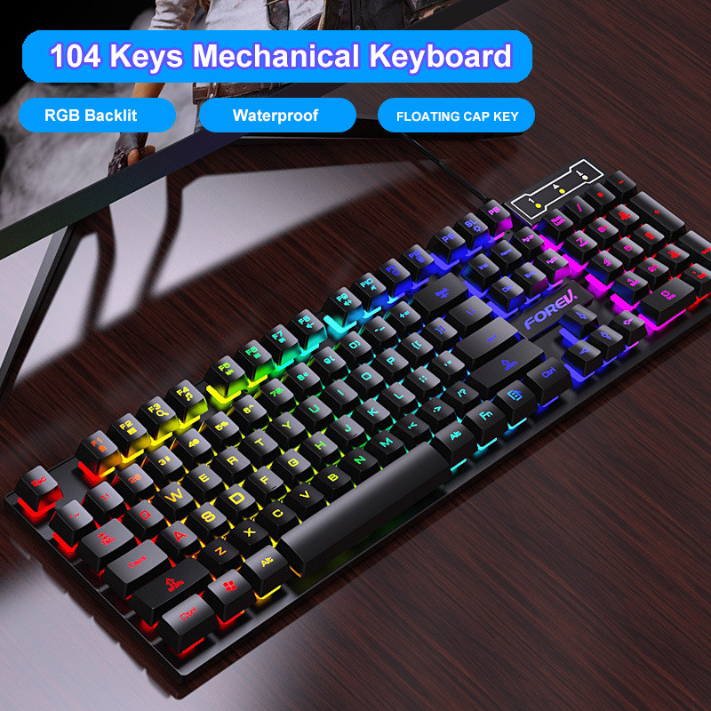 Jual 104 Keys Mechanical Keyboard Wired Gaming Keyboard for Laptop ...