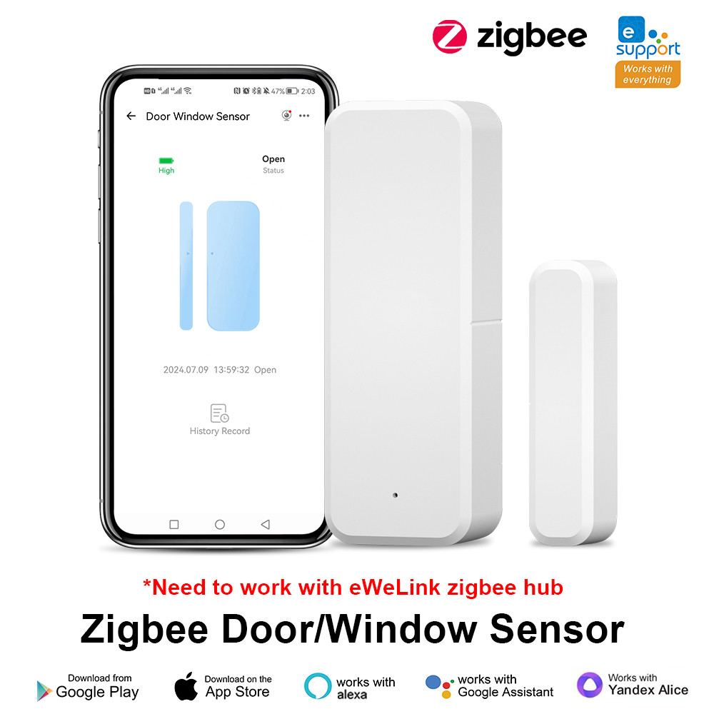 Jual ZigBee Door Window Sensor eWeLink APP Smart Home Security ...