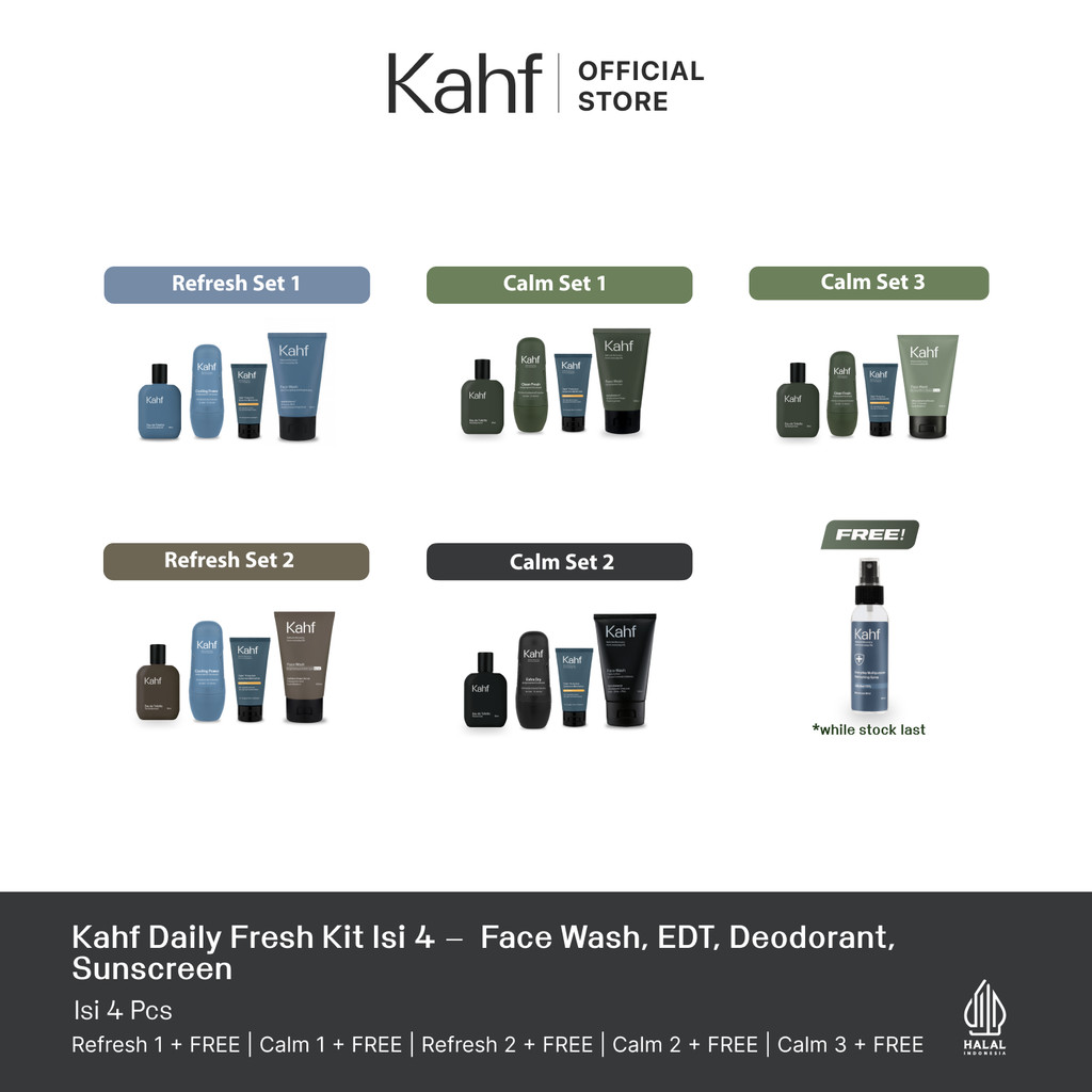 Jual [EXCLUSIVE KAHF AFFILIATOR] Kahf Daily Fresh Kit isi 4 - Face Wash ...