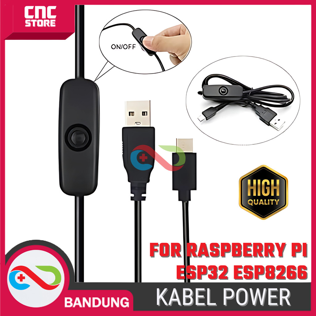 Jual Kabel POWER Raspberry Pi, ESP32, NODEMCU, ESP8266 DENGAN Sakelar ...