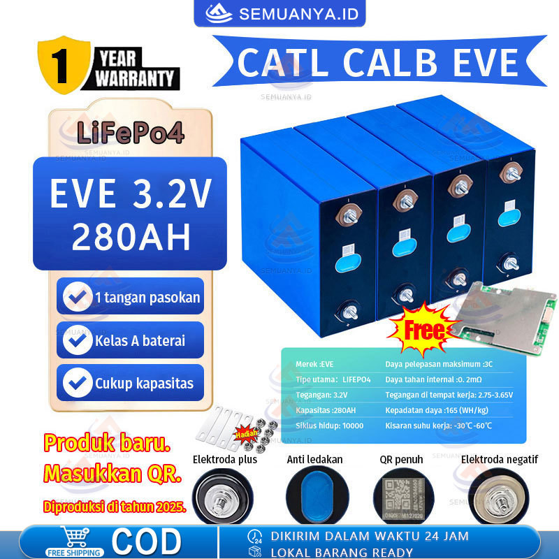 Jual FREE BMS Baterai litium CATL 280ah/120ah Lithium Large Single Lithium Iron Phosphate ...