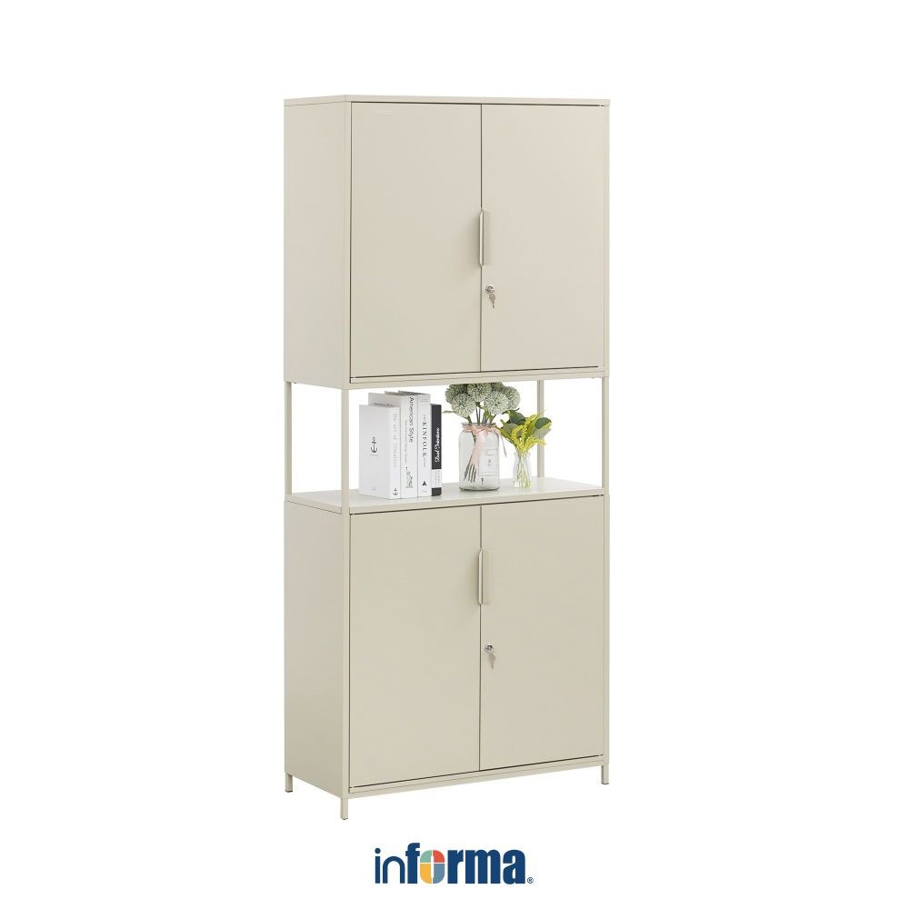 Jual Informa Lynd Lemari Arsip Kantor Metal 4 Pintu - Krem Beige File ...
