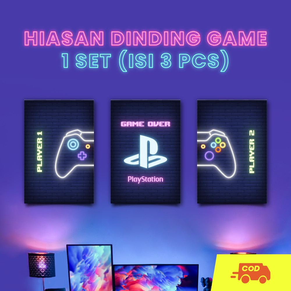 Jual Dekorasi Hiasan Pajangan Dinding Neon Gaming Bingkai Dinding Neon ...