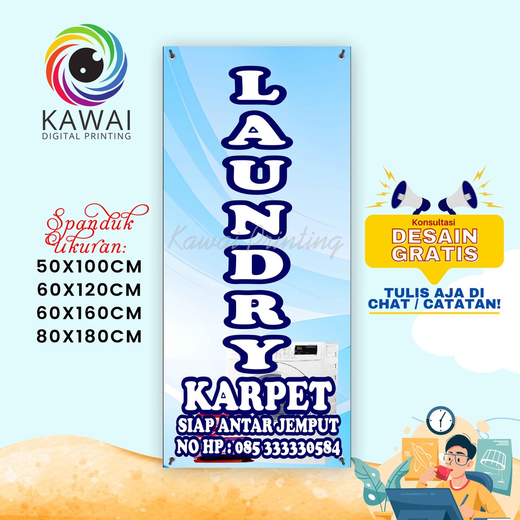 Jual SPANDUK / BANNER Toko Laundry Karpet Design Outdoor / Indoor ...