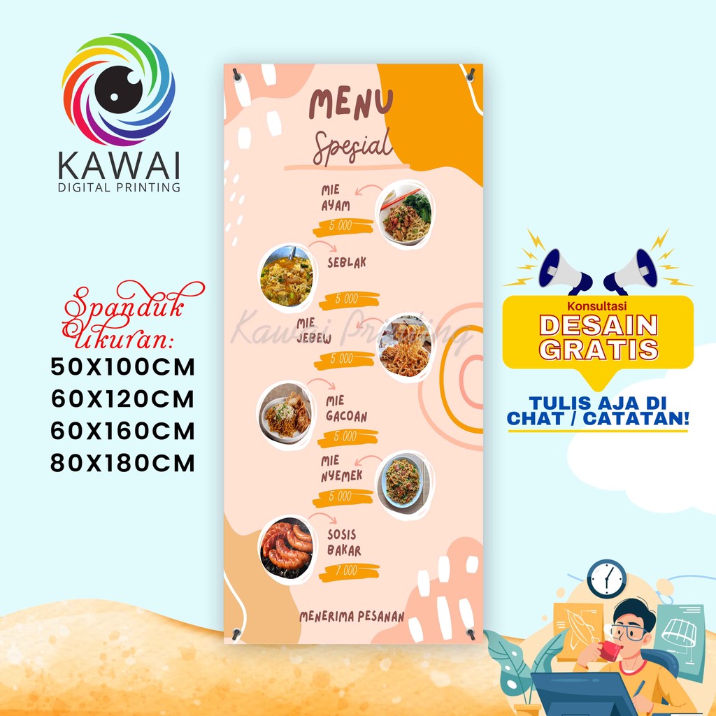 Jual SPANDUK / BANNER Menu Special Makanan Design Outdoor / Indoor ...