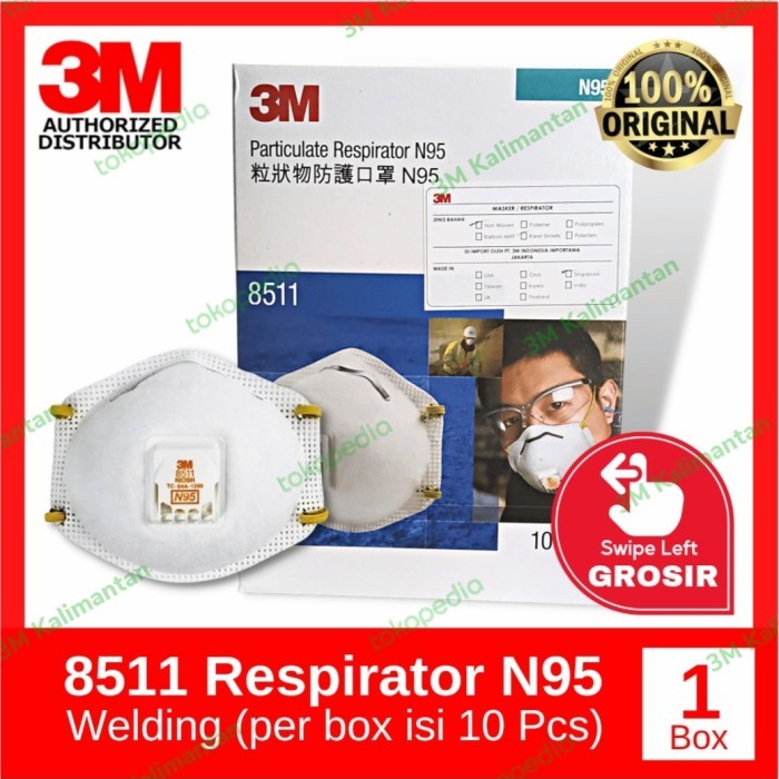Jual 3M Particulate Respirator 8511 N95 (1 Box isi 10 Pcs) | Shopee ...