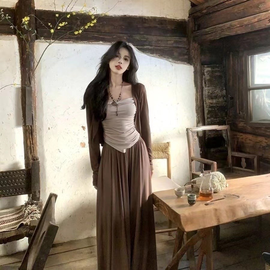 Jual Setelan Wanita Knit Stretch Lengan Panjang - Casual Basic One Set ...