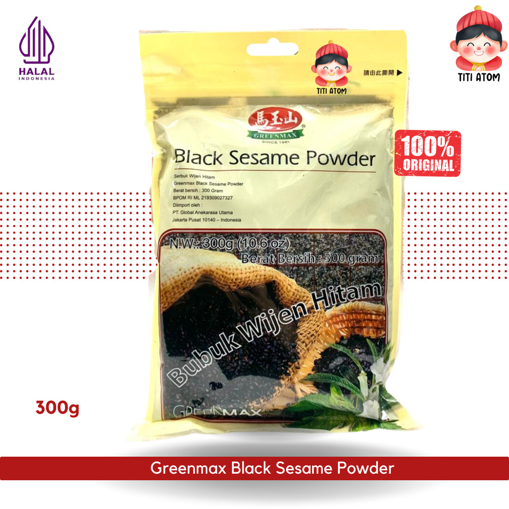 Jual Greenmax Black Sesame Powder Bubuk Wijen Hitam Taiwan 300g ...