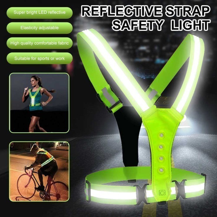 Jual MKKK Rompi Tali Reflektif Sabuk Keselamatan LED Reflective Vest ...