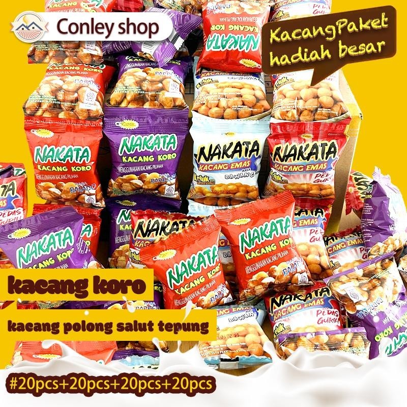 Jual COD Kacang Paket hadiah besar 80pcs kacang koro origin 20pcs/pedas ...