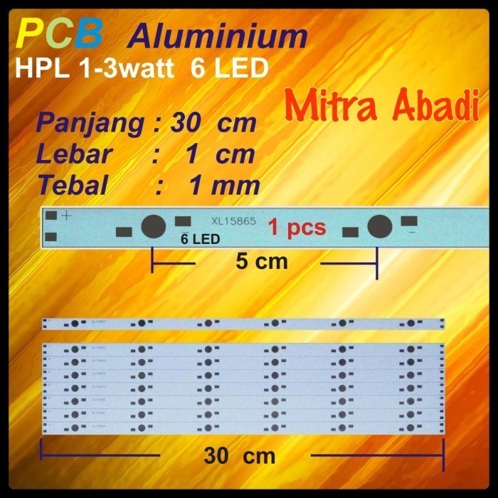 Jual Long Aluminium PCB HPL 6 Watt/Papan PCB Aluminium HPL 6 Watt 30 cm ...
