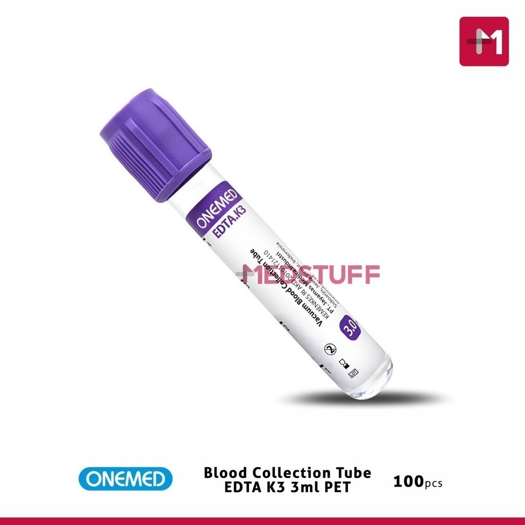 Jual Blood Collection Tube Onemed EDTA 3ml 100s Tabung Darah EDTA 3ml ...