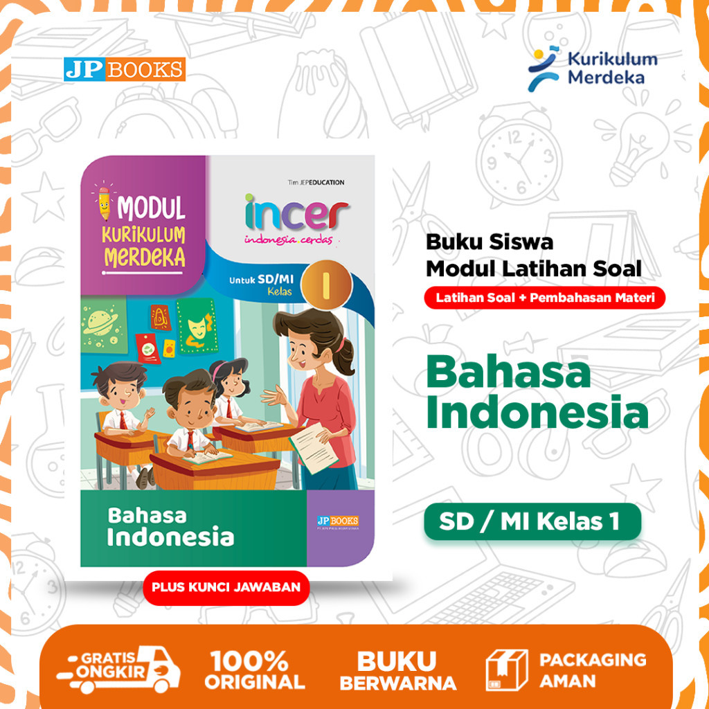 Jual JP Books – Buku Siswa Sekolah Modul Latihan Soal Kurmer Incer Bahasa Indonesia Sd Kelas 1 ...