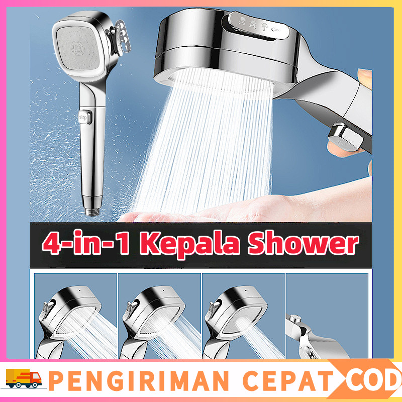 Jual 【4-in-1】Kepala Shower Mandi Premium Portabel Dapat Disesuaikan 4 Mode Shower Adjustable ...