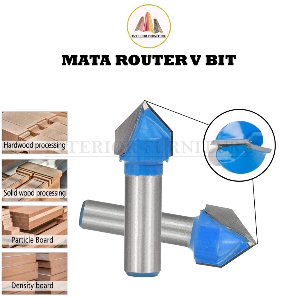 Jual Mata Profil Kayu V GROOVING BIT AST 1/4" x 1/2 ASTGROOVE 12mm Mata ...