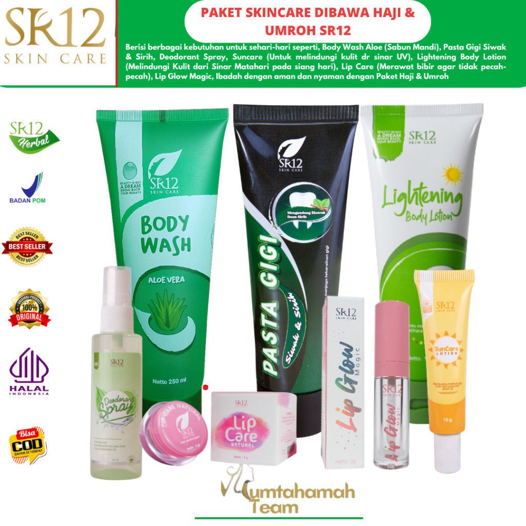 Jual PAKET SKINCARE DIBAWA HAJI & UMROH SR12 / PAKET TRAVELI ANTI BAU BADAN / MENYEGARKAN ...