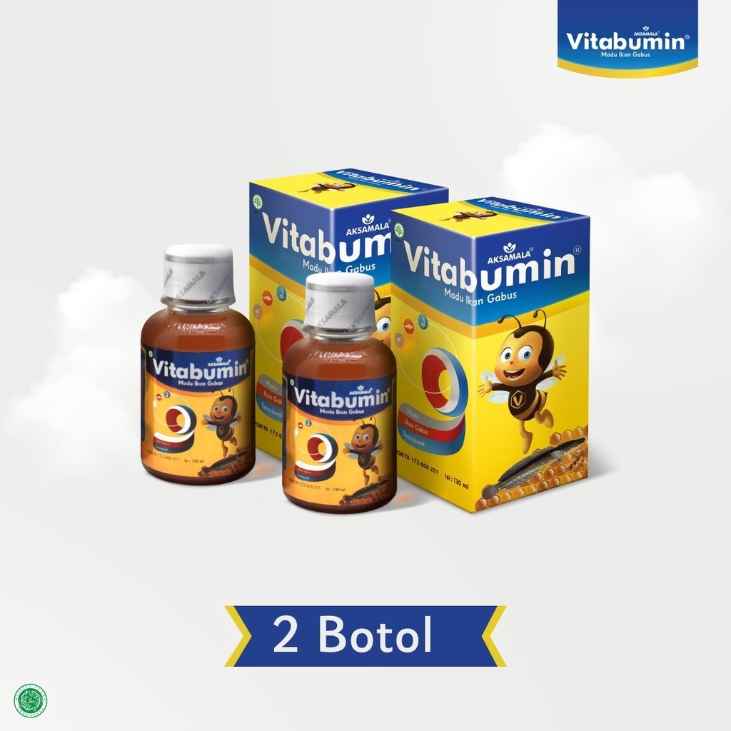 Jual Vitabumin 2 Botol - Madu Albumin Anak - Madu Ekstrak Ikan Gabus ...