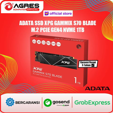 Jual ADATA XPG SSD NVME GEN4 S70 BLADE 1TB PCIE 4.0 M.2 2280 5Y - UP TO ...