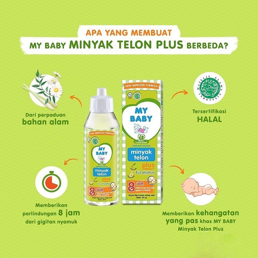Jual HARGA 3PCS 150ML | My Baby Minyak Telon Plus 8jam Aroma Eucalyptus ...
