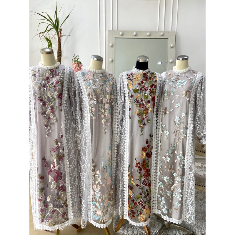 Jual Makaio - Eid al-Fitr - Milana Dress in White (inner Silver ...