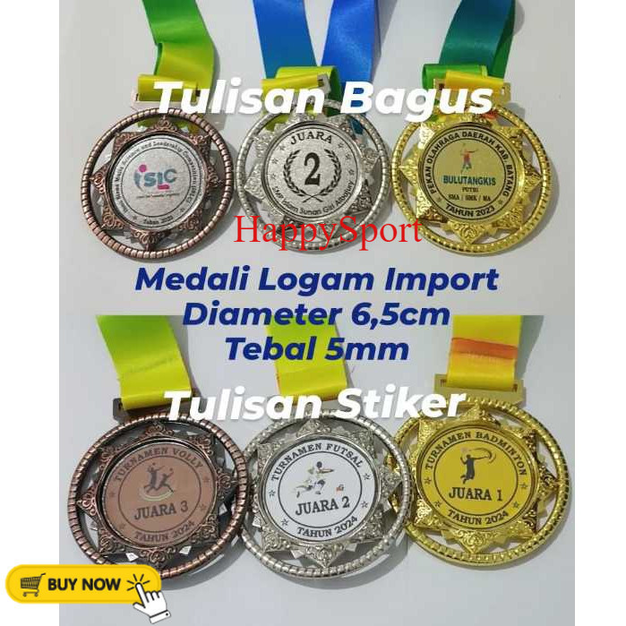 Jual MEDALI LARI VOLI BADMINTON IMPORT CUSTOM LOGAM MODEL BINTANG HARGA ...