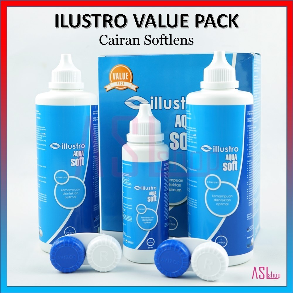Jual CAIRAN SOFTLENS ILLUSTRO AQUASOFT VALUE PACK (2 Botol 350 ml + 1 ...