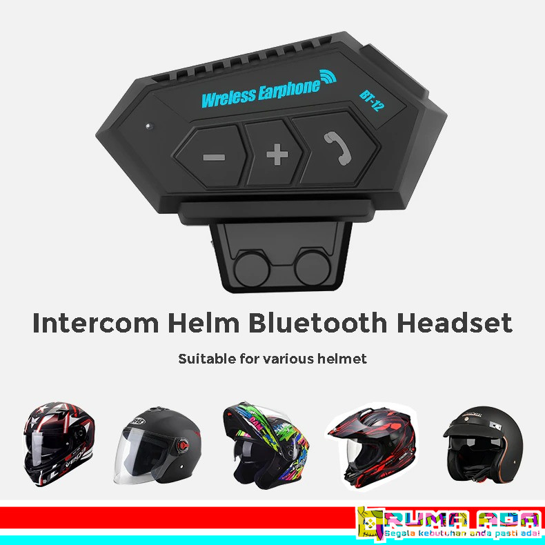 Jual Intercom Helm Bluetooth Headset Call Music Waterproof 500mAh ...