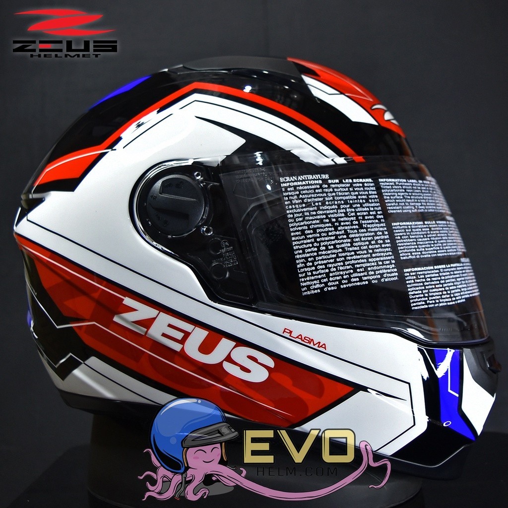 Jual HELM ZEUS FULL FACE BLACK AL5 BLUE - FREE SMOKE VISOR ZEUS ...