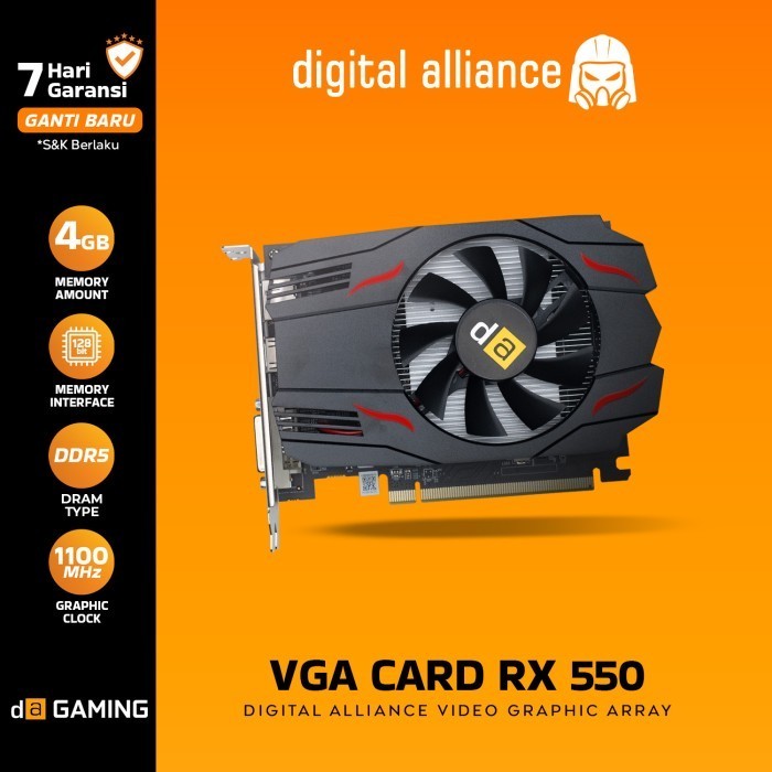 Jual VGA CARD DIGITAL ALLIANCE RX 550 4GB GDDR5 128 BIT RX550 RADEON ...