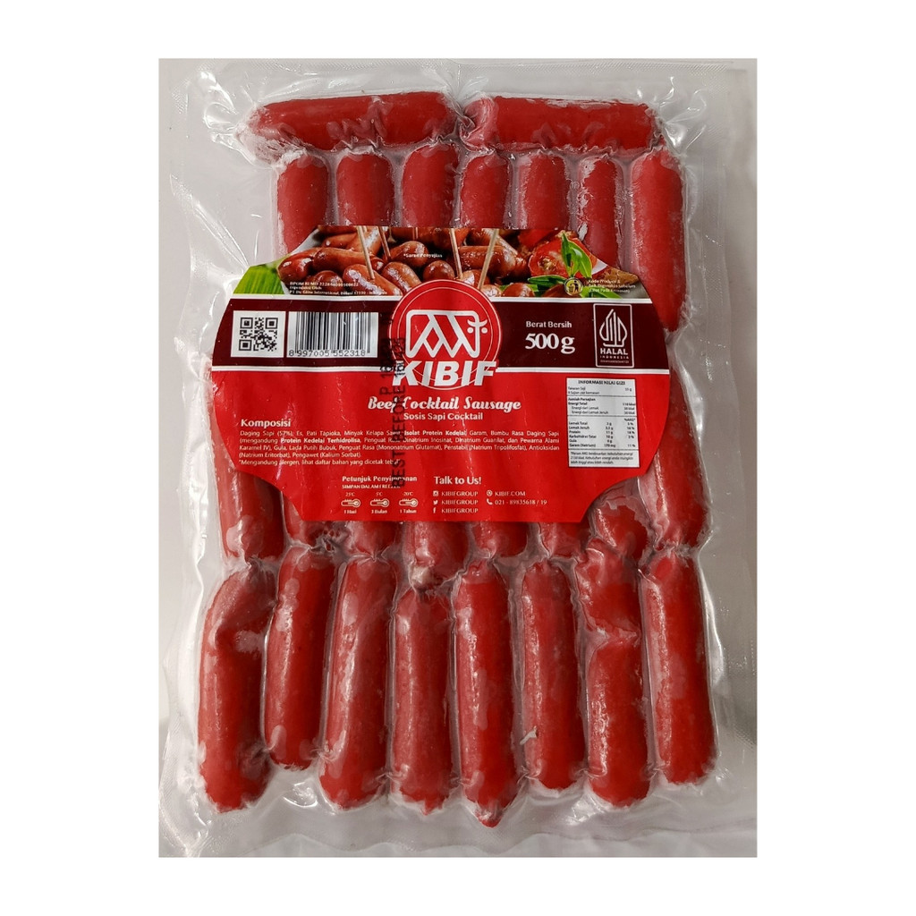 Jual (READY STOCK) KIBIF SOSIS MERAH PREMIUM BEEF COCKTAIL SAUSAGE 500 ...